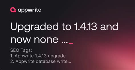 Upgraded To 1413 And Now None Of My Database Writes Trigger