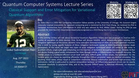 introduction session 8 dr gokul ravi uchicago university of notre dame quantum computing