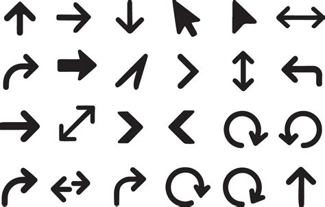 Diverse Arrow Symbols And Cursor Pointer Direction 67973077 Vector Art At Vecteezy