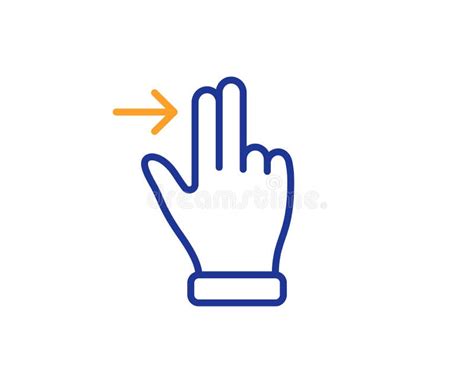 Touchscreen Gesture Line Icon Slide Right Arrow Sign Swipe Action Vector Stock Vector