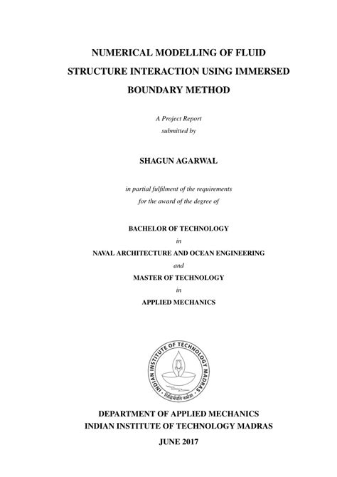 PDF Numerical Investigation Of Fluid Structure Interaction Using Immersed Boundary Method