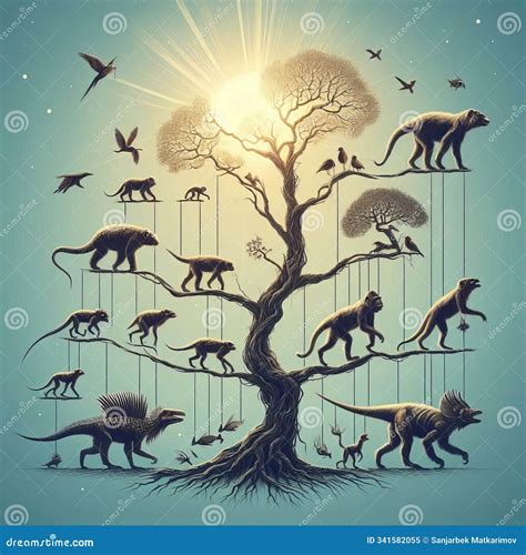 Evolutionary Tree Branching Diagram Showing The Evolution Of Spe Stock