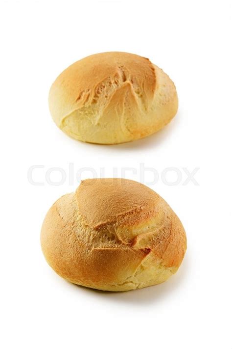 Small Round Bread On White Background Stock Image Colourbox