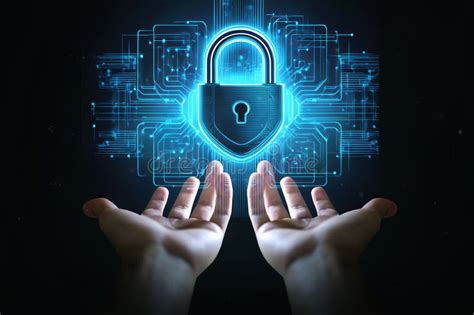 Lock Mark Cybersecurity Internet Protect Attacks From A Hacker Stock Illustration