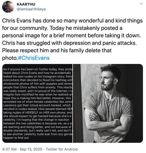 Chris Evans Has Done So Many Wonderful And Kind Things For Our Community Today He Mistakenly
