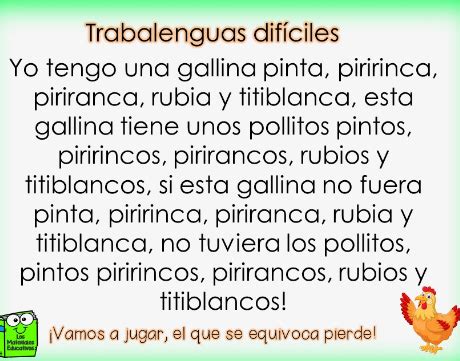 Trabalenguas Trabalenguas Trabalenguas Dificiles Trabalenguas