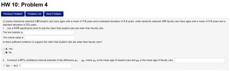 solved hw 10 problem 4 previous problem problem list next