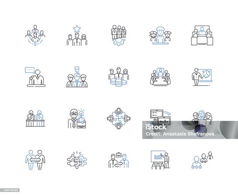 Posse 라인 아이콘 컬렉션입니다 친구 승무원 갱단 분대 동맹 측근 부족 벡터 및 선형 그림 코호트 팩 팀 개요 표지판 세트 아이콘에 대한 스톡 벡터 아트 및 기타 이미지