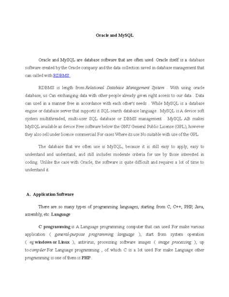 Oracle And Mysql Oracle And Mysql Oracle And Mysql Are Database