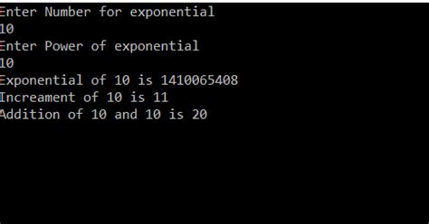 C Program Functions Of Exponential Increment And Addition Program Nerd