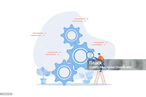 문제를 분석하여 프로세스를 수정하고 원활한 워크플로를 위한 비즈니스 문제 해결 프로젝트 관리 또는 개발 개념 평면 벡터 현대