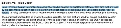 tms320f28022 q1 is gpio pin must to enable pullup c2000