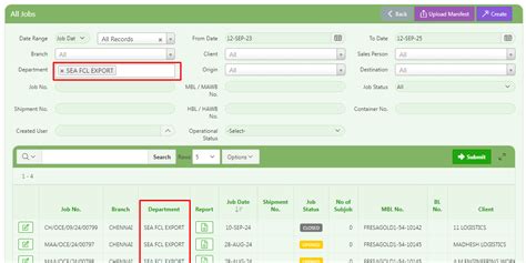 Steps To View The Sea Export Fcl Job Lists Through Sea