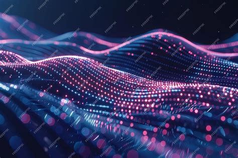 Dynamic Neon Lights Energy Wave Pattern Background Premium Ai Generated Image