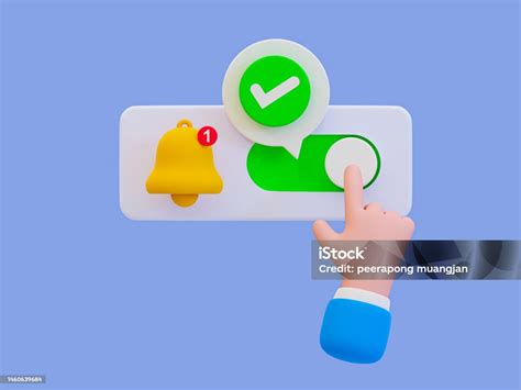 3d 최소 켜기 알림 개념입니다 새로운 업데이트 알림 새 알림 경고 벨 아이콘과 스위치 토글 버튼 3d 그림입니다 알림 아이콘에 대한 스톡 사진 및 기타 이미지 Istock