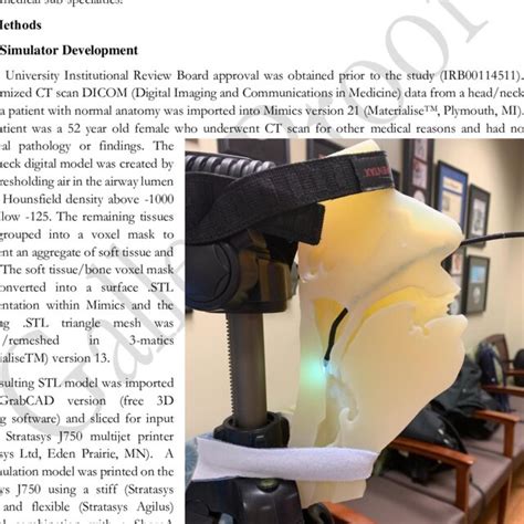 Flexible Laryngoscopy Training Simulator Set Up Download Scientific