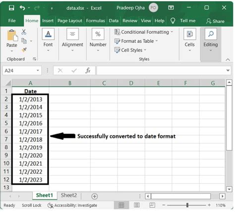 How To Convert Date Stored As Text To Date In Excel