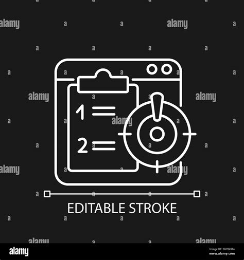 Priority Task White Linear Icon For Dark Theme Stock Vector Image Art Alamy