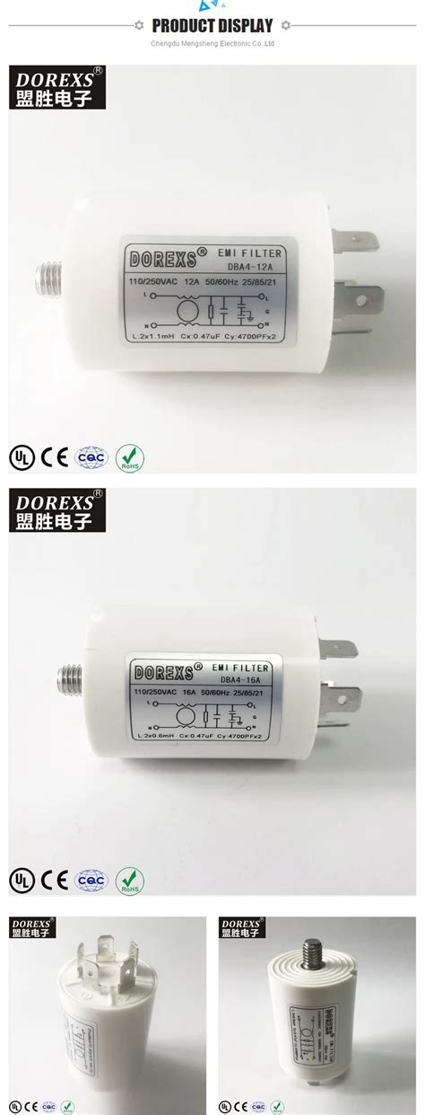 Elcom Emi Filter Rfi Noise Filter CE Approval Plastic For Washing Machine Source Factory