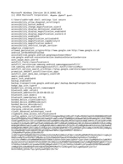 Adb Shell Settings List Secure Pdf Computing Computers