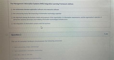 Solved The Management Information Systems Mis Integrative