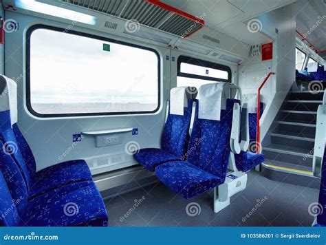 Emtpy Interior Of The Intercity Double Decker Train Of Comfort Class Emtpy Interior Of The Intercity Double Decker Train Of Comfort Class