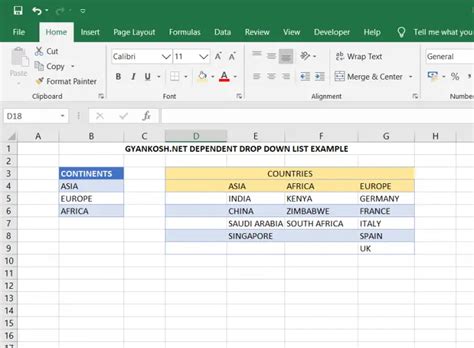 HOW TO CREATE A DEPENDENT DROP DOWN LIST IN EXCEL GyanKosh Learning Made Easy