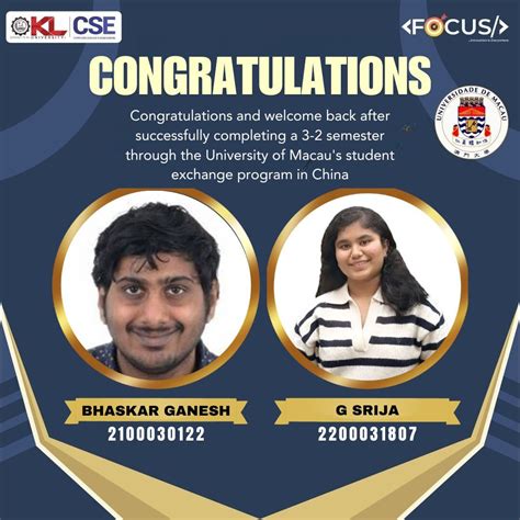 Department Of Computer Science And Engineering K L University On Linkedin Welcome Back