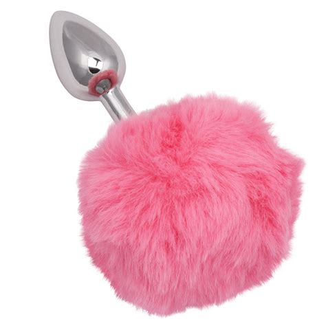 Running Wild Pink Bunny Tail Anal Plug With Metallic Probe Adult