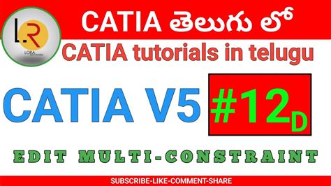 Catia Tutorials In Telugu Constraint Catia V5 Cls 12D By