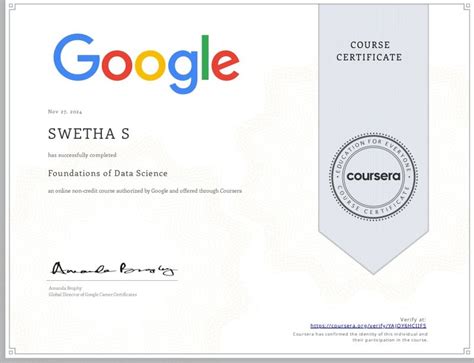 Swetha Subramaniyam On Linkedin Datascience Coursecompletion