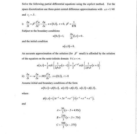 solved solve the following partial differential equations