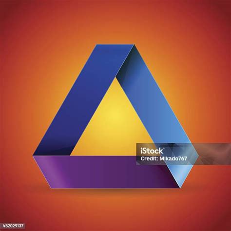 Moebius 종이접기 색상화 종이 삼각형을 고동색 배경기술 0명에 대한 스톡 벡터 아트 및 기타 이미지 0명 3차원 형태