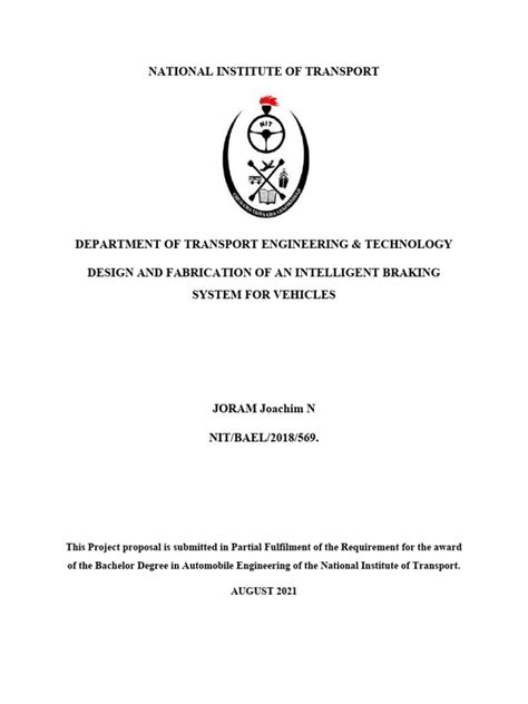 Intelligent Braking System For Vehicles Proposal Pdf Anti Lock Braking System Brake