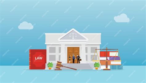 Premium Vector Legal Law Service Concept With Gavel Books And Court