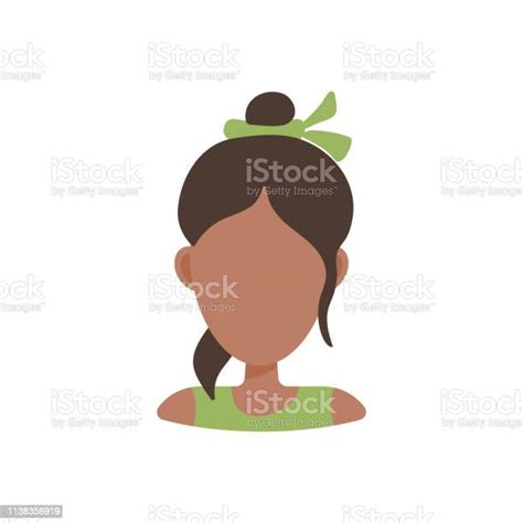 여성 사용자 아바타 프로필 사진 아이콘입니다 흰색 바탕에 평면 디자인 사람 문자에 고립 된 벡터 일러스트 레이 션 머리 롤빵을 가진 여자 공동체에 대한 스톡 벡터 아트 및