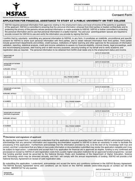 Nsfas 2024 Applications Consent Form Pdf