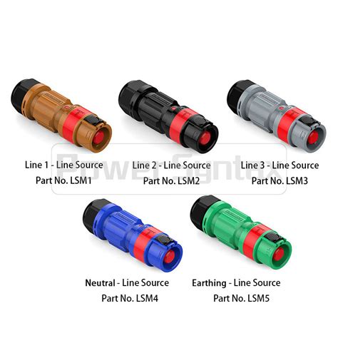 LSM Series High Current Power Connectors Male Plugs PowerSyntax Line Source Set X A IP
