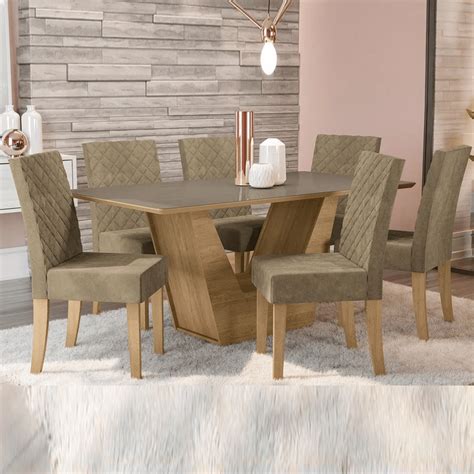 Mesa De Jantar 6 Cadeiras Retangular Kappesberg Veneza Ofertinha Promoções