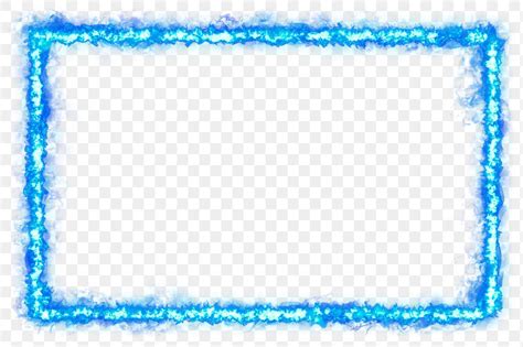 Blue Rectangle Fire Frame Png Clipart