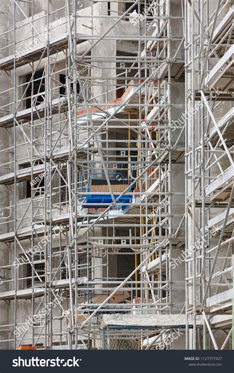 Scaffolding Structure On Building Construction Architecture Stock Photo 1127377427 Shutterstock