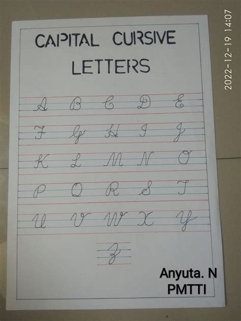 Capital Cursive Letters Practice Worksheet