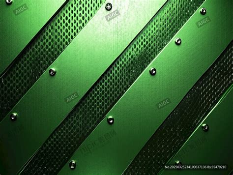 Ai创作图绿色 金属 条纹 铆钉 质感 背景 工业风 网格 板材 装饰 结构 机械 元素 现代 设计 昵图网