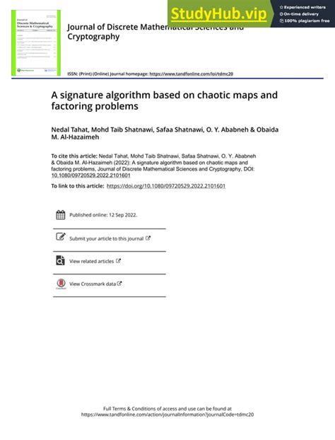 A Signature Algorithm Based On Chaotic Maps And Factoring Problems