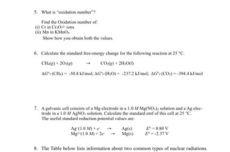 5 What Is Oxidation Number Find The Oxidation Number Of I Cr In Cr2o7 2 Ions Ii Mn In