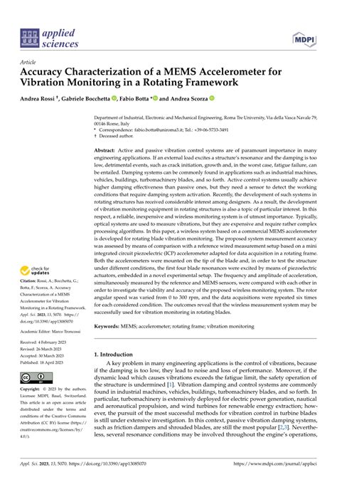 Pdf Accuracy Characterization Of A Mems Accelerometer For Vibration