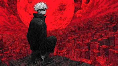 Satoru Gojo Domain Expansion Red Moon Desktop Wallpaper 4k