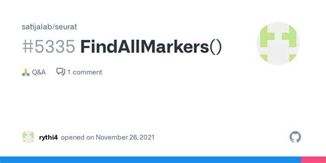 Findallmarkers · Satijalab Seurat · Discussion 5335 · Github
