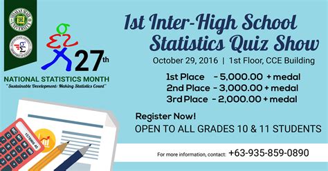 Join The Inter High School Statistics Quiz Show Visayas State University
