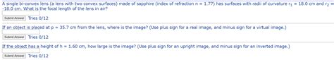 solved a single bi convex lens a lens with two convex